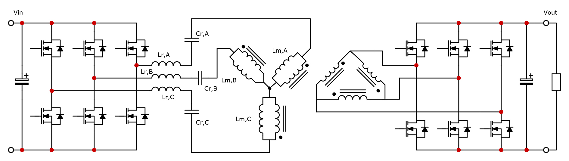Aircraft Electrification with Efficient Three-Phase Power Conversion